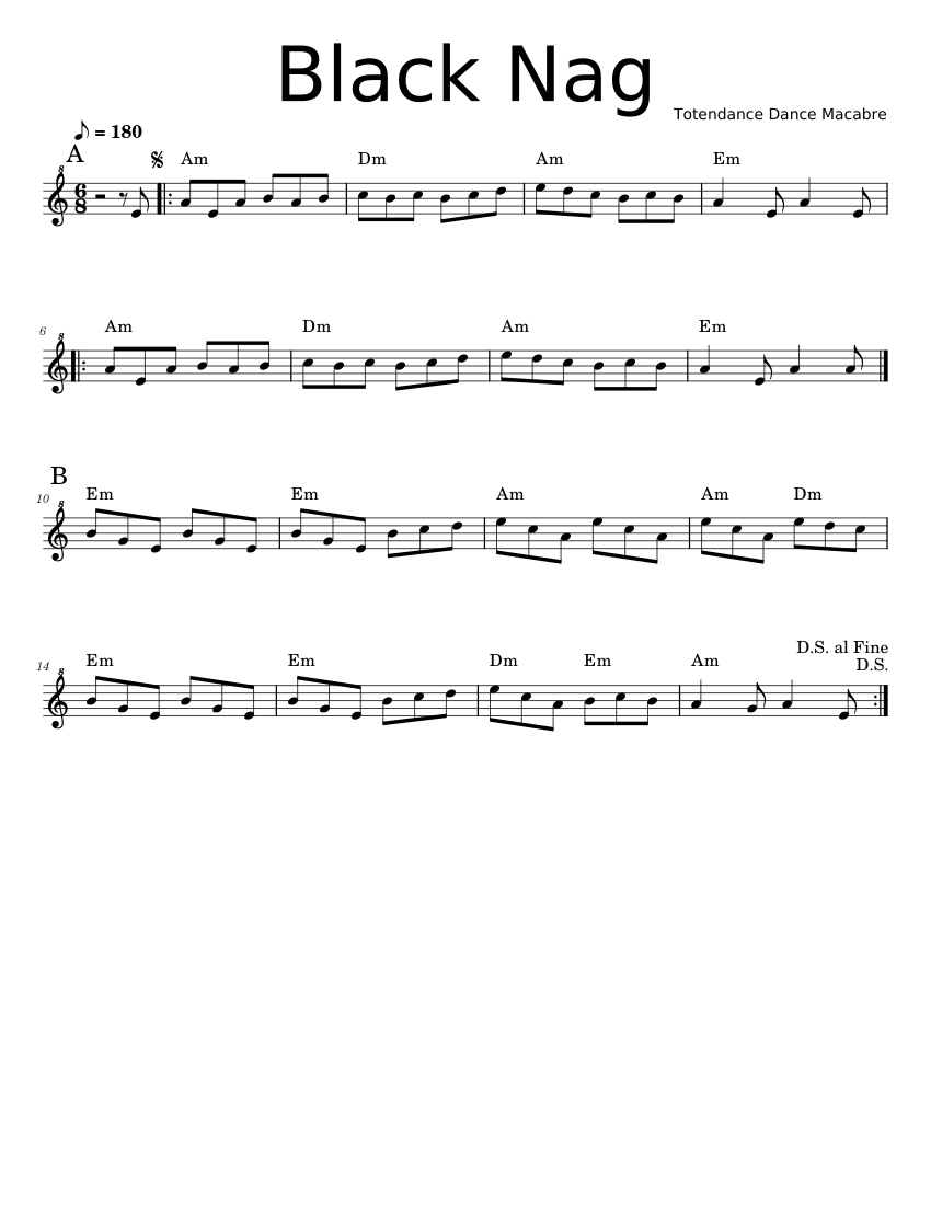 Black Nag Sheet music for Flute other (Marching Band) | Musescore.com