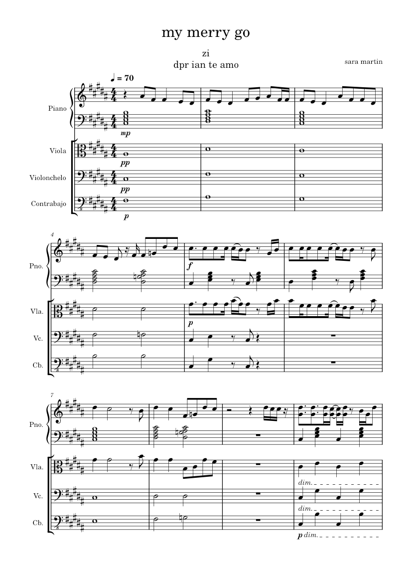 Merry go – DPR IAN Sheet music for Piano, Contrabass, Viola, Cello ...
