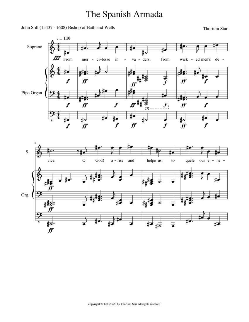 The Spanish Armada, Words by John Still (1543?-1608), Music © by ...