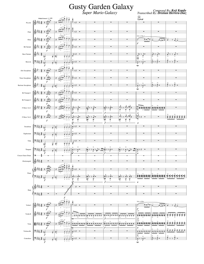 Gusty Garden Galaxy Sheet music for Piano, Trombone, Euphonium, Tuba ...