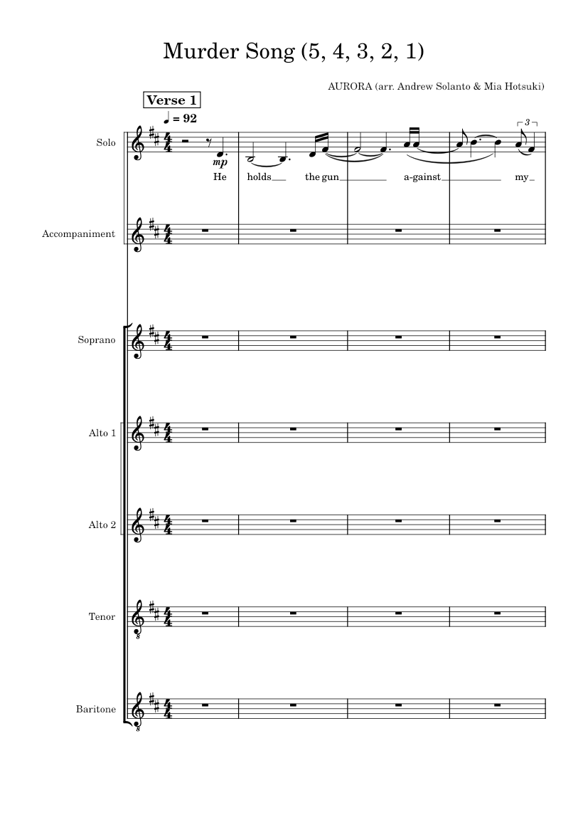 Murder Song (5, 4, 3, 2, 1) – AURORA (2.0) Sheet music for Soprano ...
