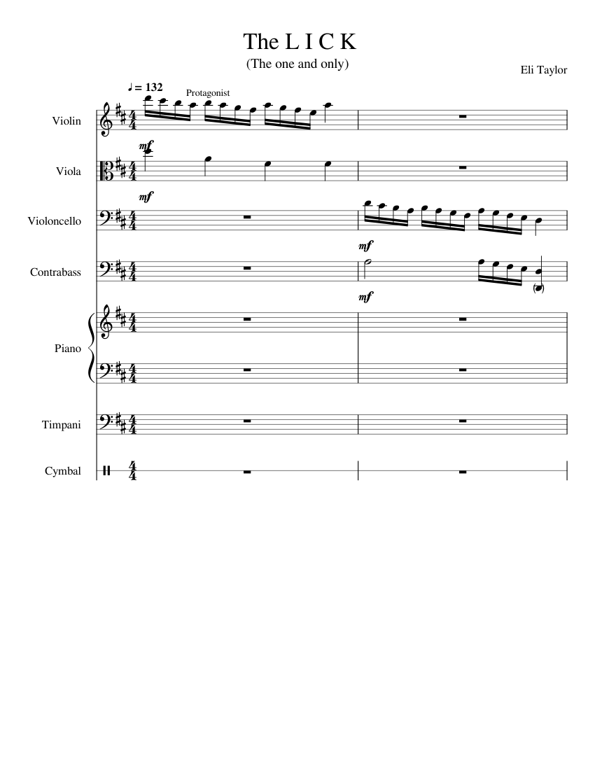 The LICK Sheet music for Piano, Contrabass, Timpani, Crash & more ...