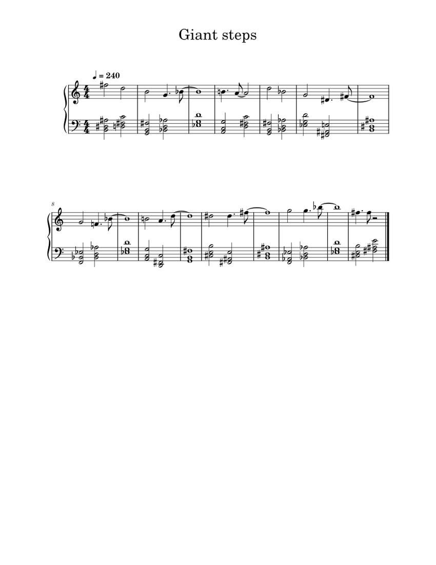 Giant steps – John Coltrane Giant steps Sheet music for Piano (Solo ...