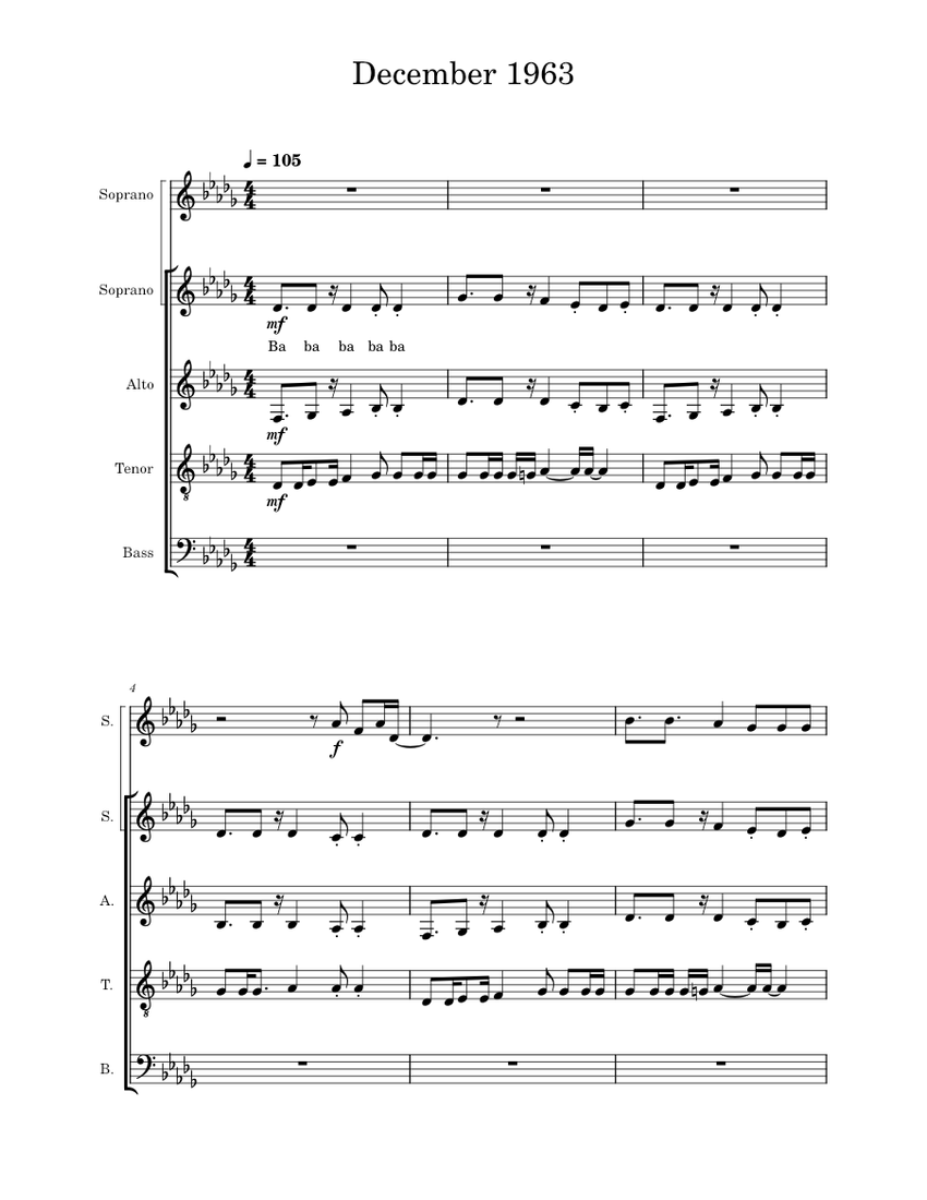 December, 1963 – The Four Seasons December 1963 Sheet music for Soprano ...