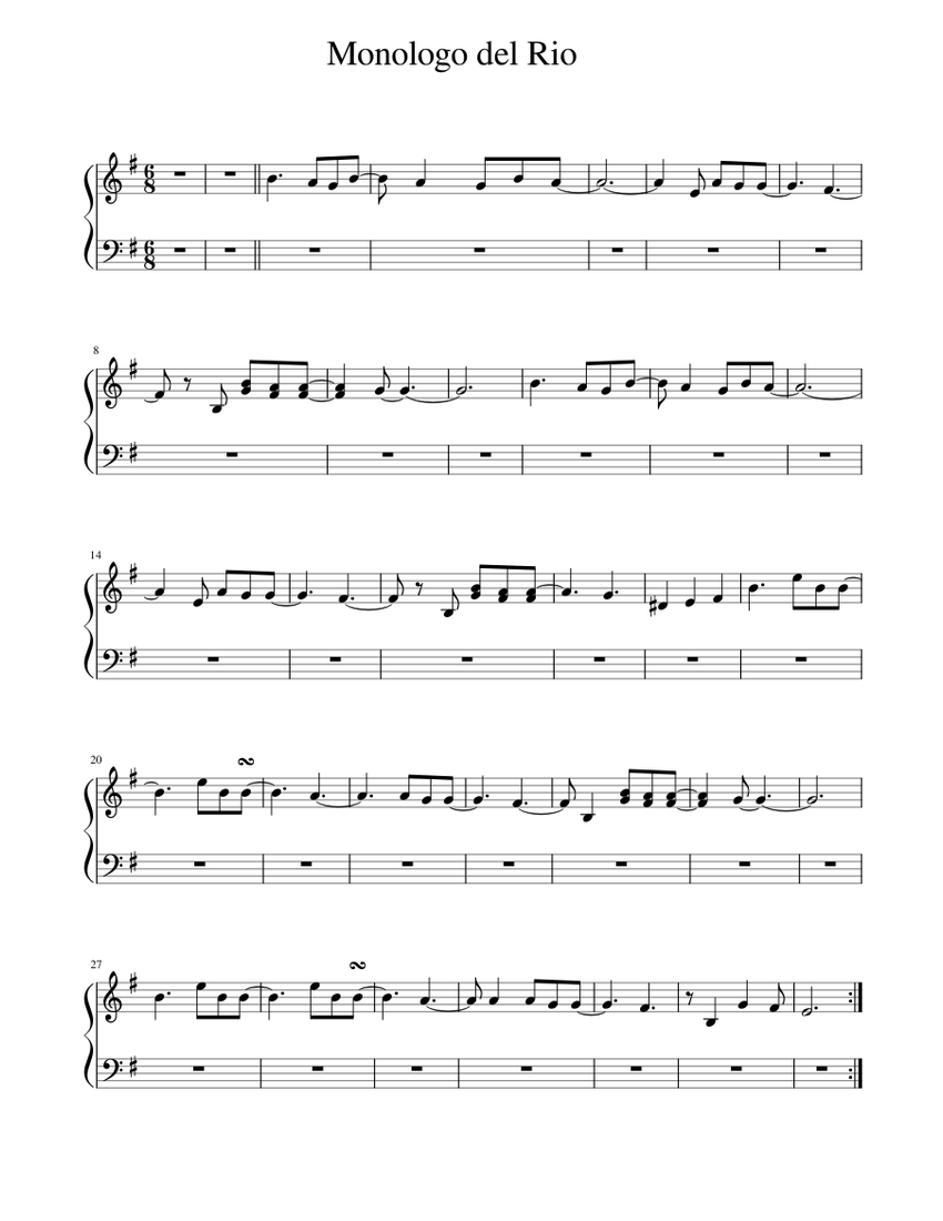 Monologo del Rio – Antonio Tarrago Ros Monologo del Rio Sheet music for ...