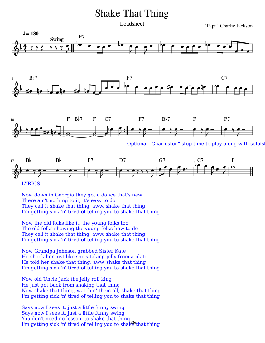 Shake That Thing Sheet music for Piano (Solo) Easy | Musescore.com