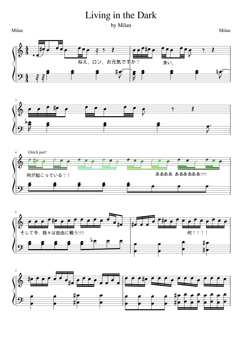 Living in the Dark Sheet music for Piano (Solo) | Musescore.com