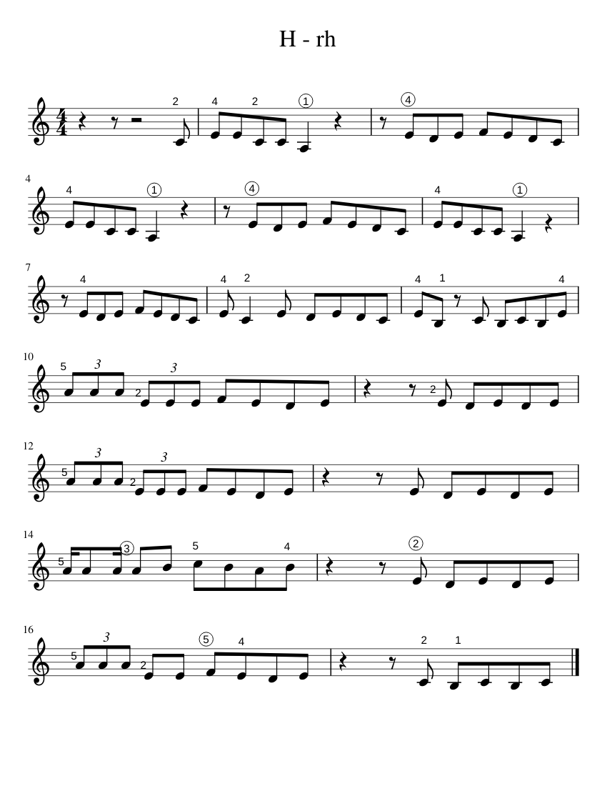 H - rh Sheet music for Piano (Solo) | Musescore.com