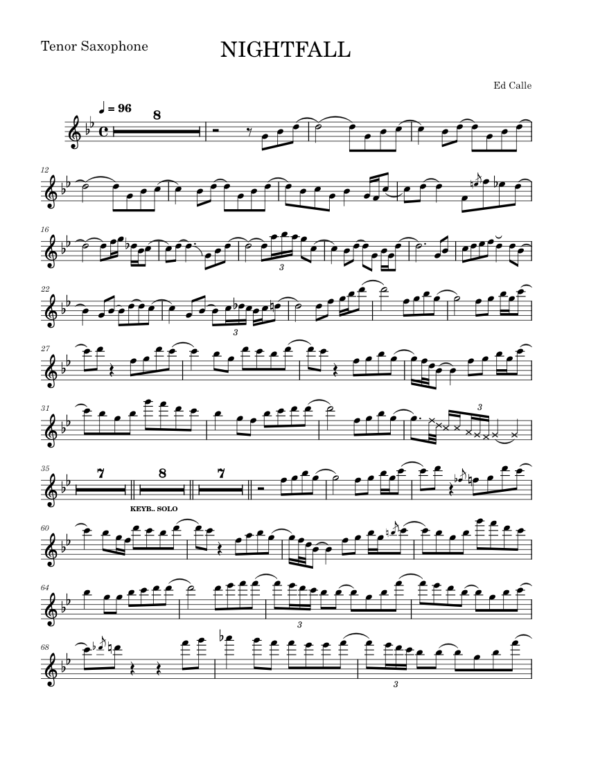 Nightfall – Ed Calle Sheet music for Piano (Solo) Easy | Musescore.com