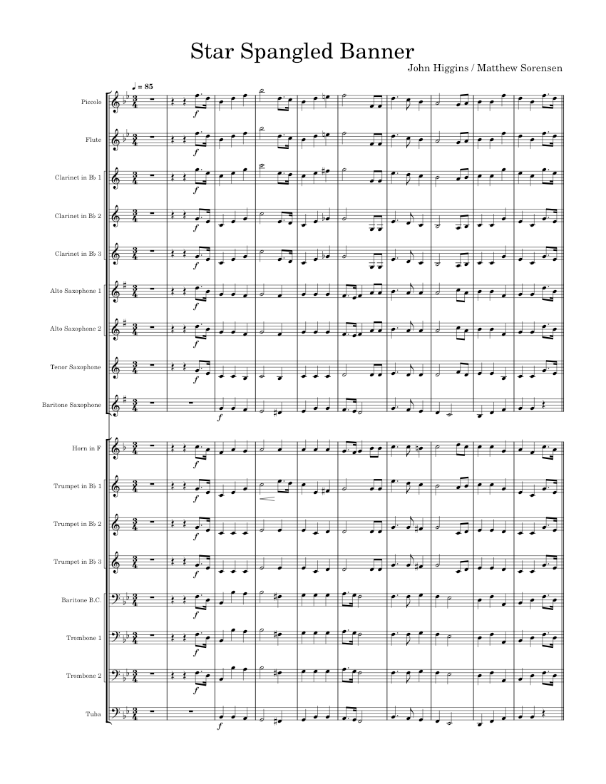 The Star Spangled Banner – John Higgins Star Spangled Banner Pep Band ...