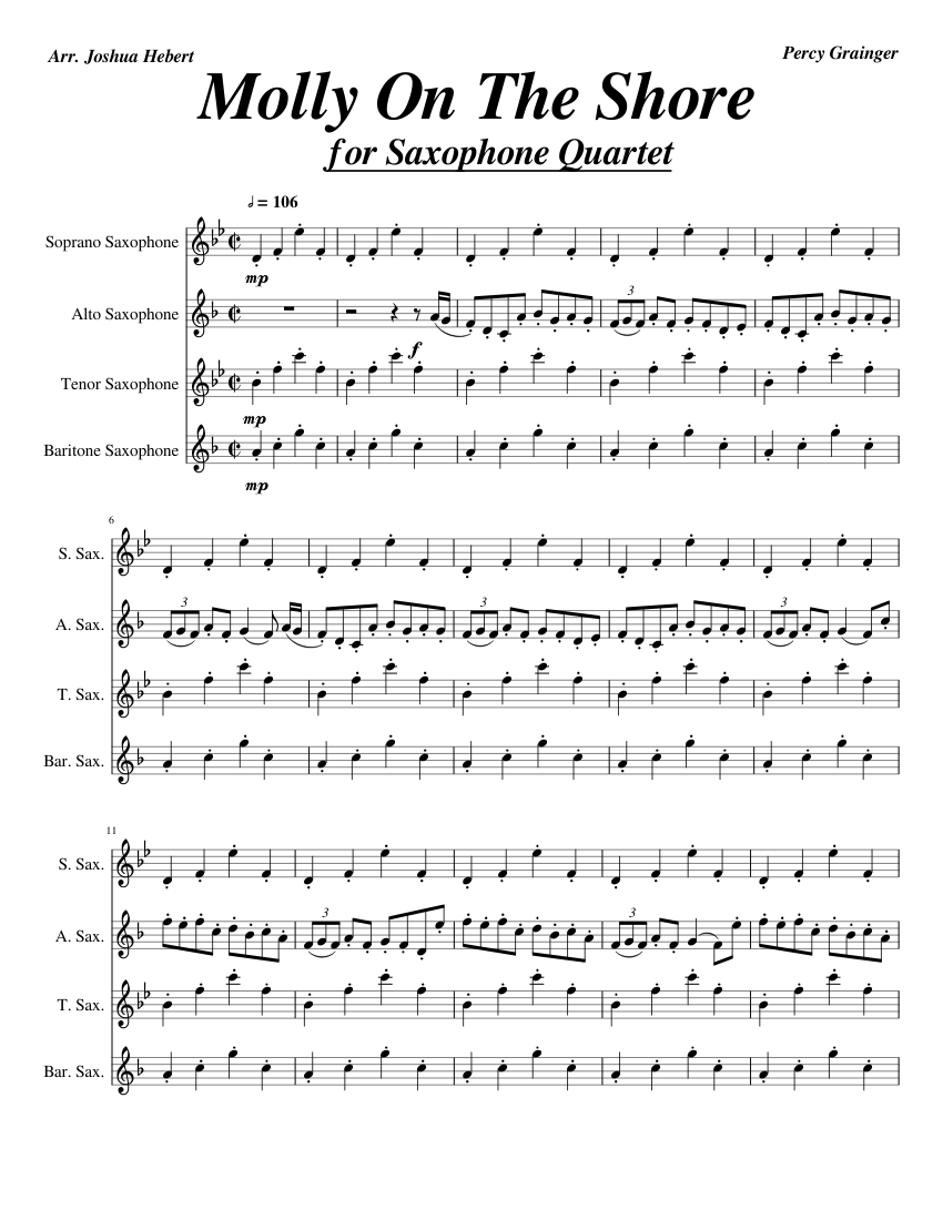Molly On The Shore Sheet music for Saxophone alto, Saxophone tenor ...