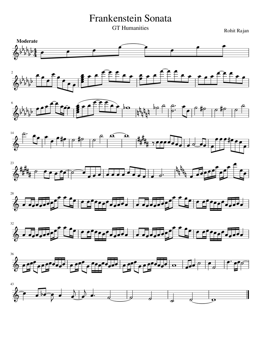 Frankenstein Sonata Sheet music for Piano (Solo) | Musescore.com