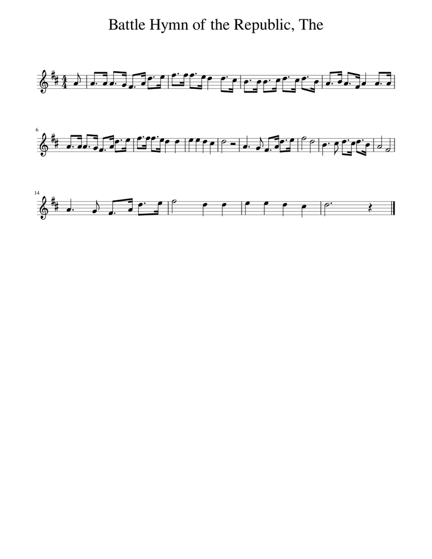 The Battle Hymn of the Republic Sheet music for Piano (Solo) Easy ...