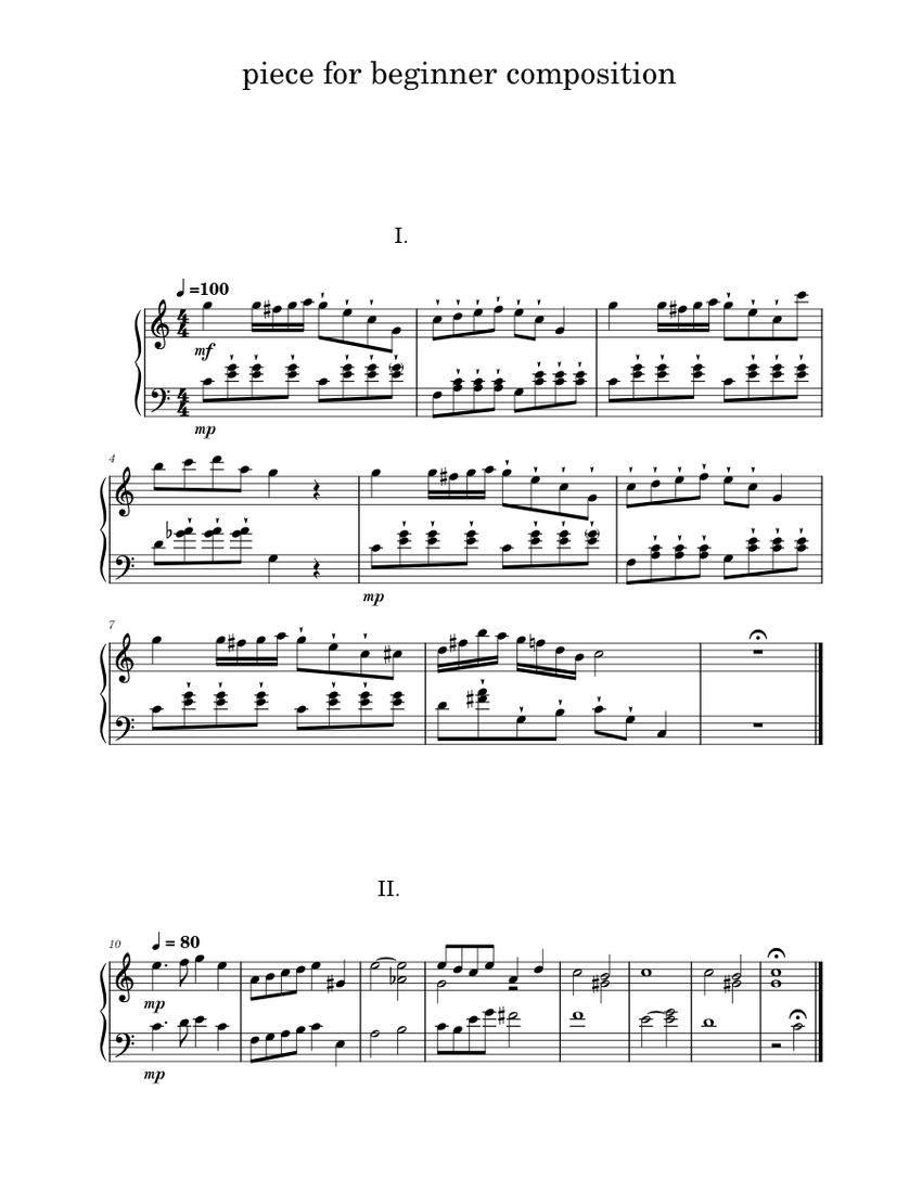 piece for beginner composition Sheet music for Piano (Solo) | Musescore.com