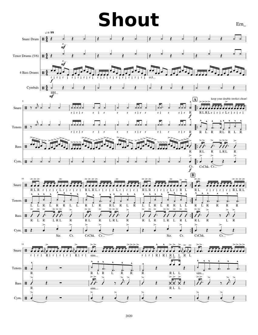Shout Sheet music for Piano, Harpsichord, Clavichord, Crash (Mixed ...
