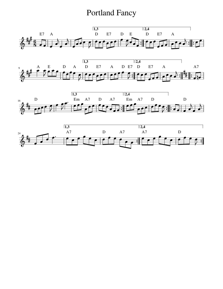 Portland Fancy Sheet music for Piano (Solo) | Musescore.com