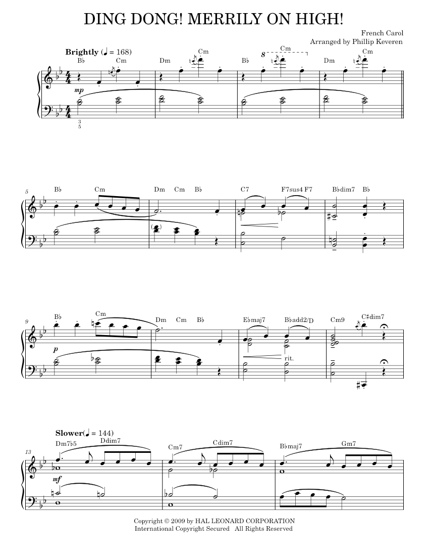 Play Official version of Ding dong merrily on high Sheet Music by Misc ...