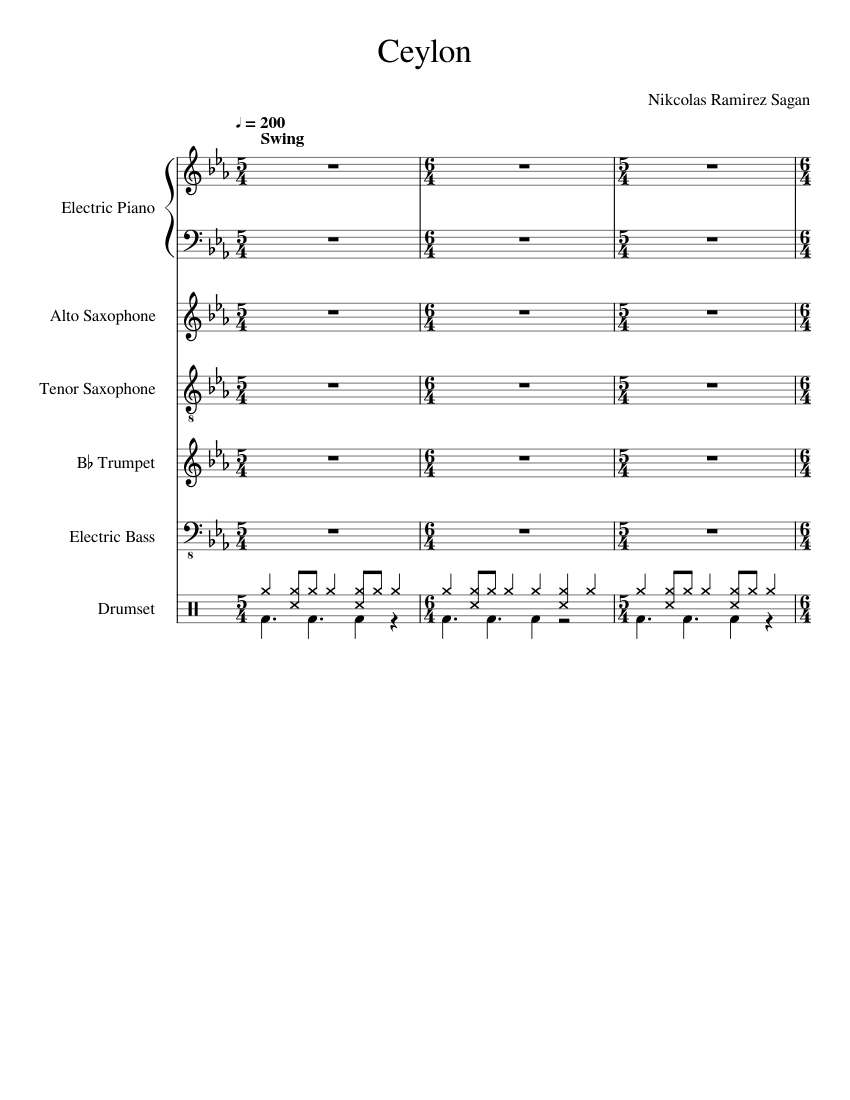 Ceylon Sheet music for Piano, Saxophone alto, Saxophone tenor, Trumpet ...