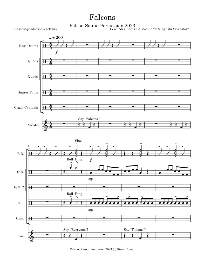 Falcons - Alex Sadiku Sheet music for Tuba, Synthesizer, Trumpet other ...