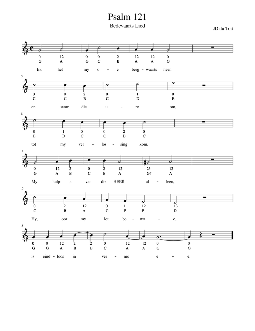 Psalm 121 Sheet music for Trumpet in b-flat (Solo) | Musescore.com