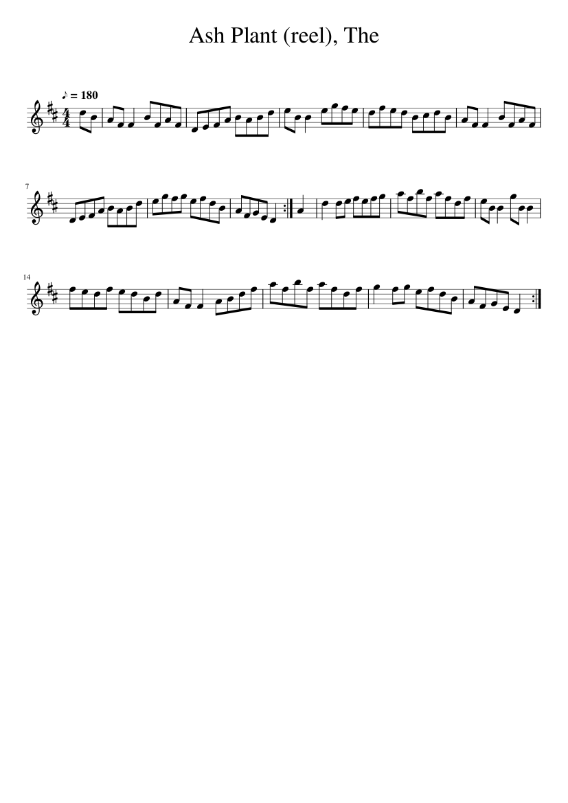 The Ash Plant (reel) Sheet music for Piano (Solo) Easy | Musescore.com