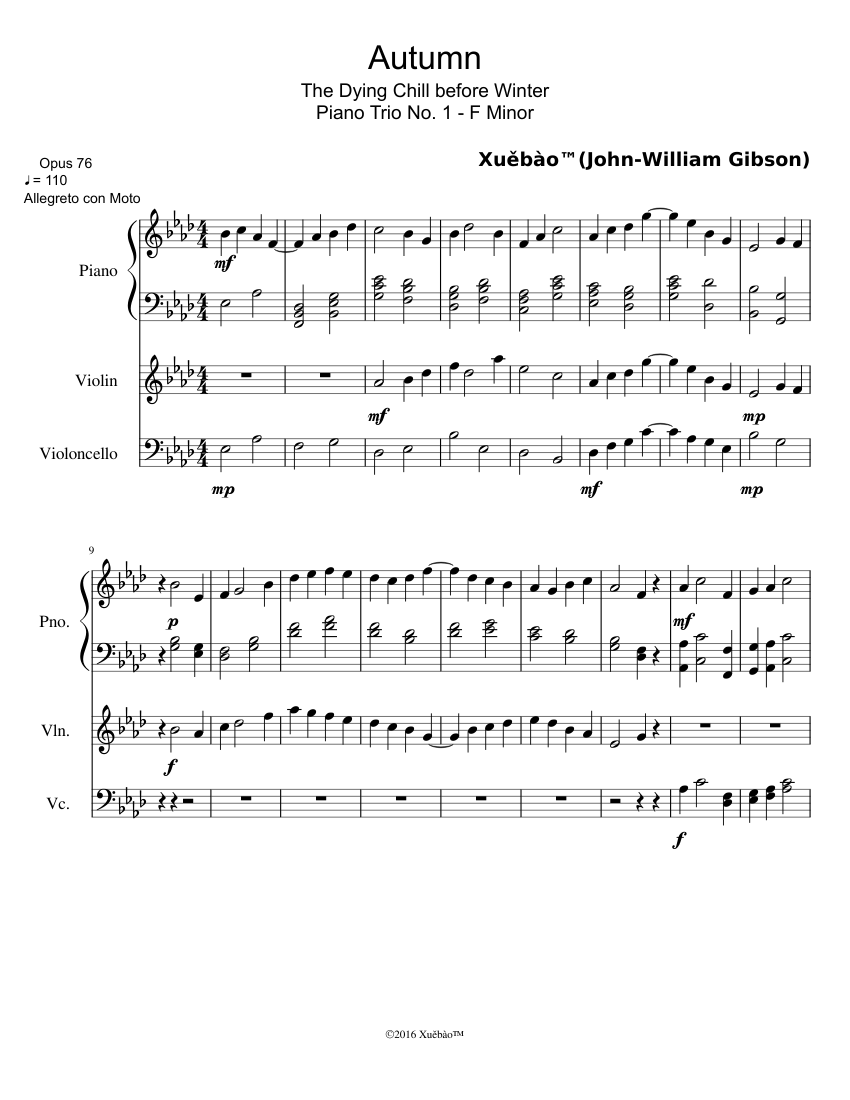 Autumn Sheet music for Piano, Violin (Solo) | Download and print in PDF ...