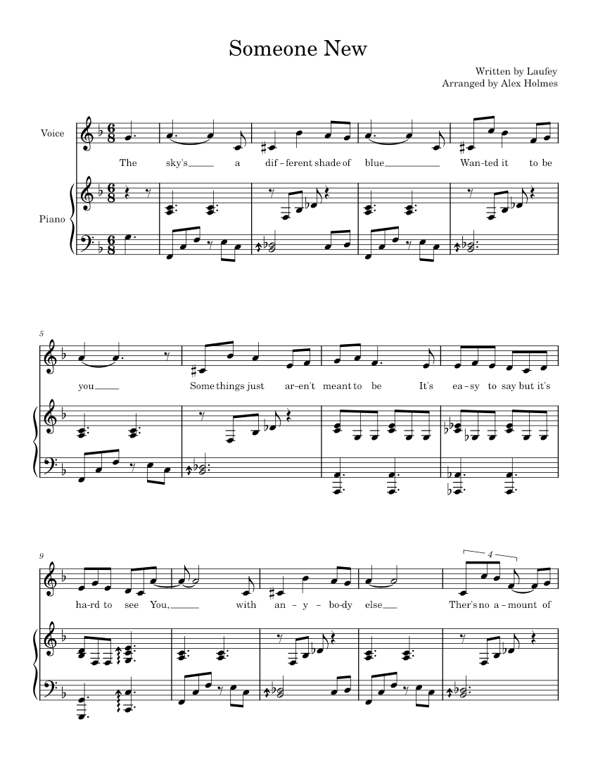 Someone New` – Laufey Sheet Music for Piano, Voice (other) (Piano-Voice ...