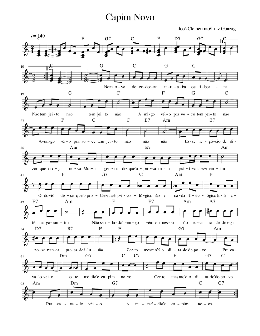 Capim Novo Sheet music for Guitar (Solo) | Musescore.com