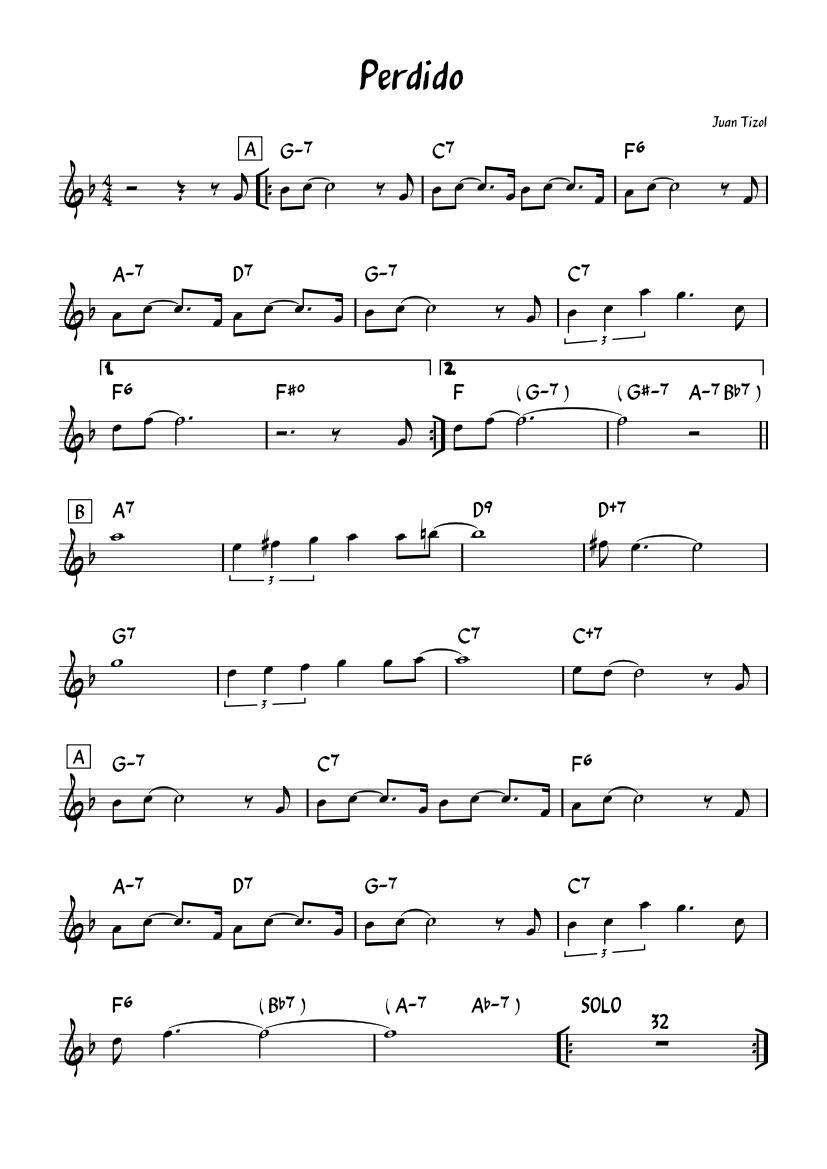 Perdido – Duke Ellington Sheet music for Piano (Solo) Easy | Musescore.com