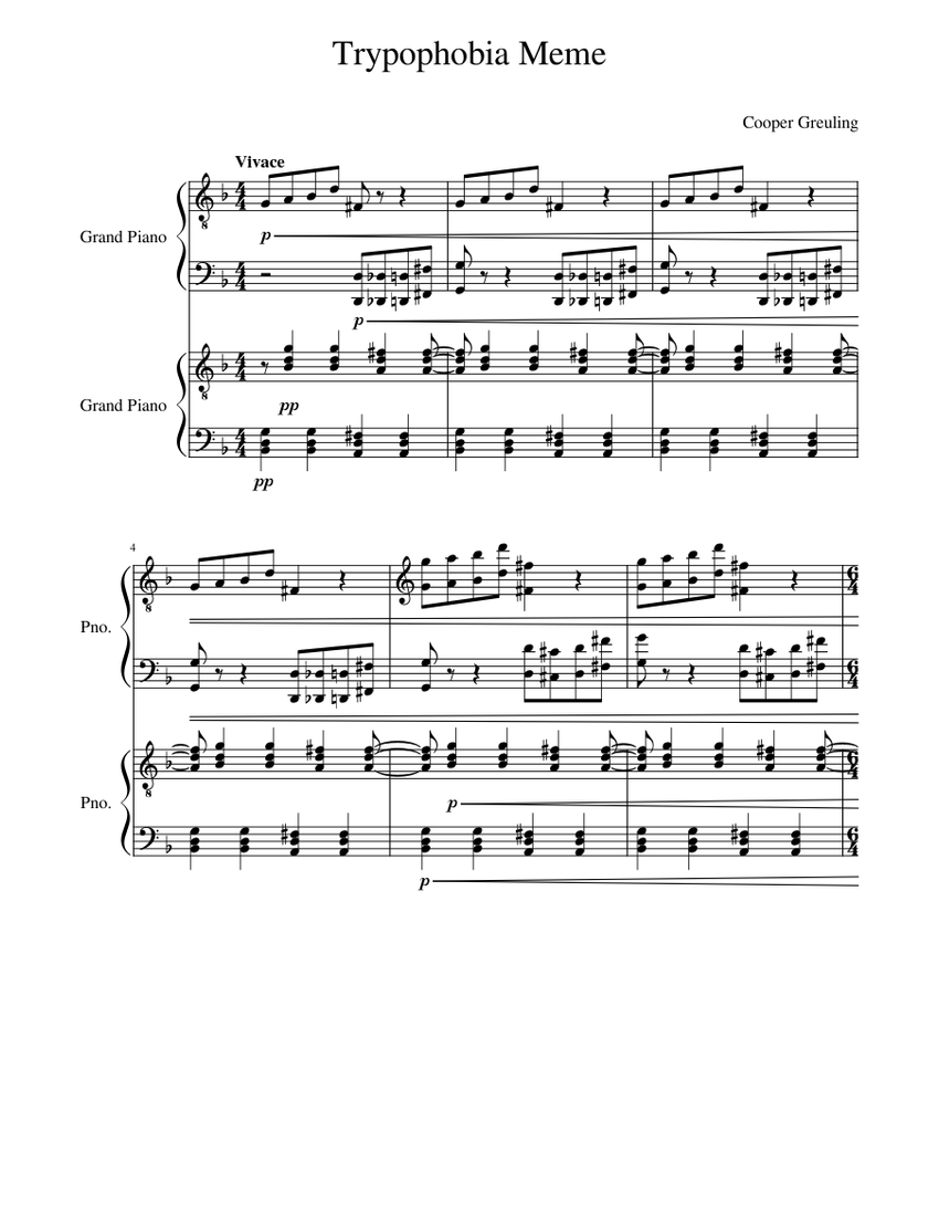 Trypophobia_Meme Sheet music for Piano (Piano Duo) | Musescore.com