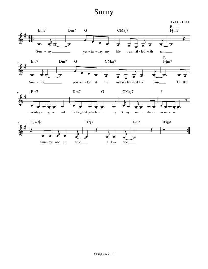 Sunny Em Sheet music for Violin (Solo) | Musescore.com
