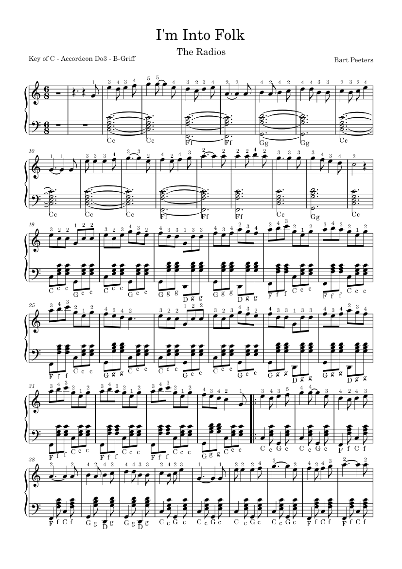 I'm Into Folk Sheet music for Accordion (Solo) | Musescore.com