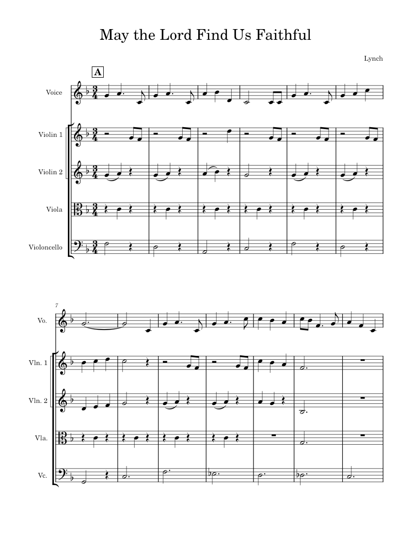 May the lord find us faithful – Mac Lynch Sheet Music for Violin, Viola ...