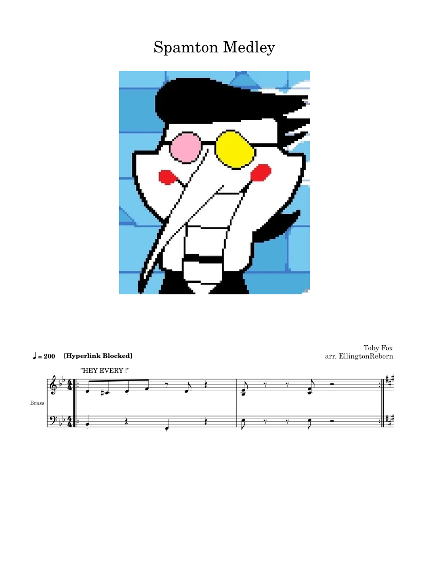 Deltarune: Spamton Medley Sheet music for Piano, Organ, Bass guitar ...