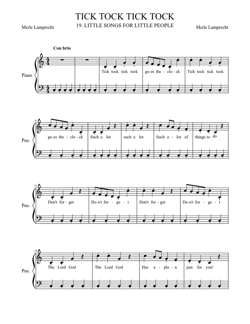 TICK TOCK TICK TOCK Sheet music for Piano (Solo) | Musescore.com