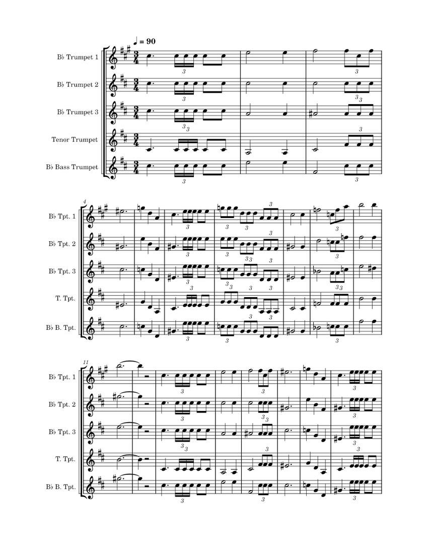 God save the Queen trumpet fanfare Sheet music for Trumpet bass, Trumpet tenor, Trumpet in b ...