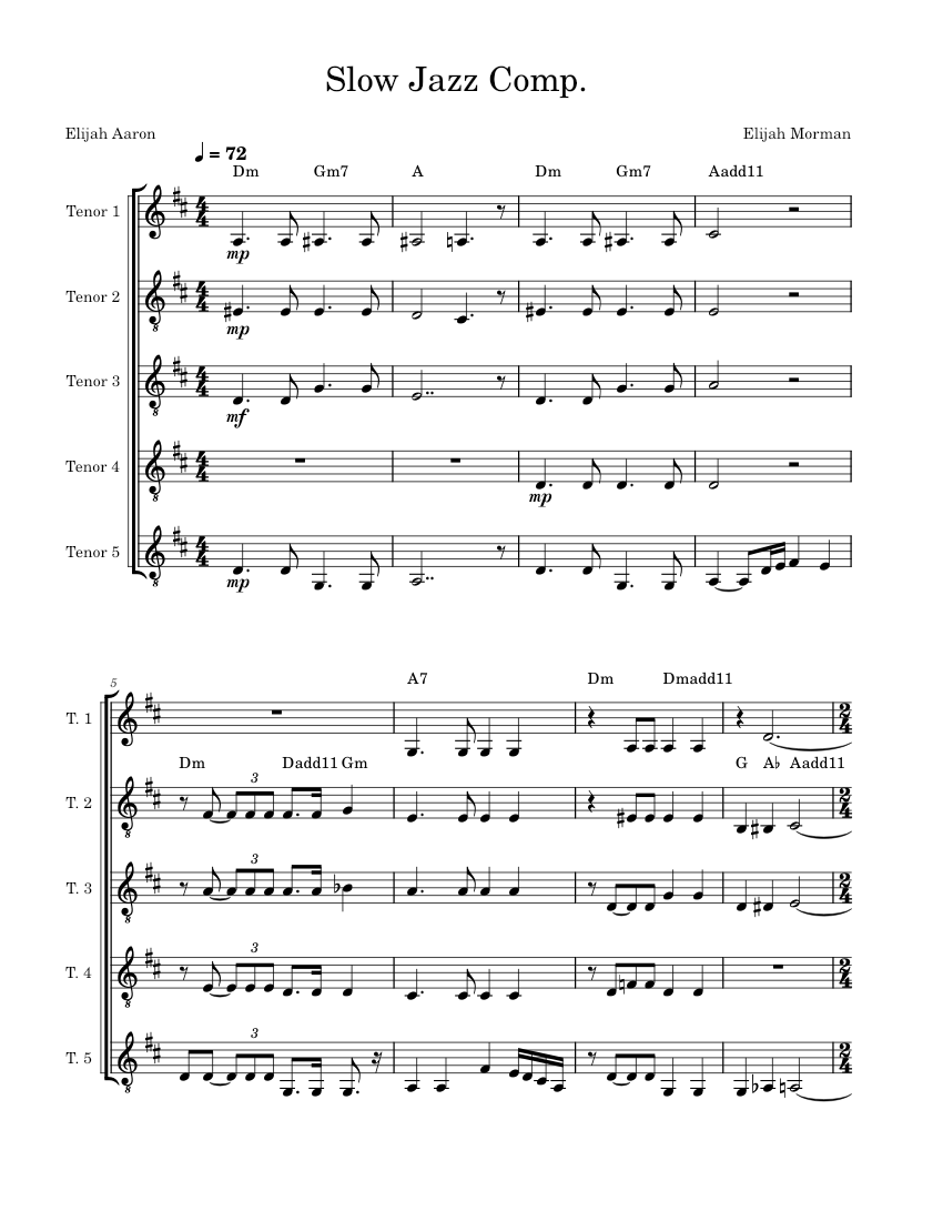 Slow_Jazz_Comp. Sheet music for Tenor (Choral) | Musescore.com