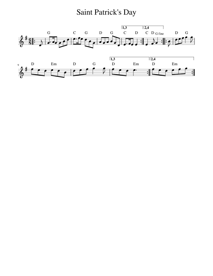 Saint Patrick's Day Sheet music for Piano (Solo) | Musescore.com