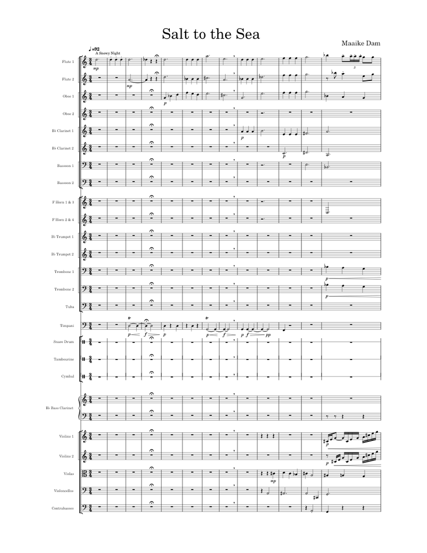 Salt to the Sea Sheet music for Trombone, Tuba, Tambourine, Flute ...