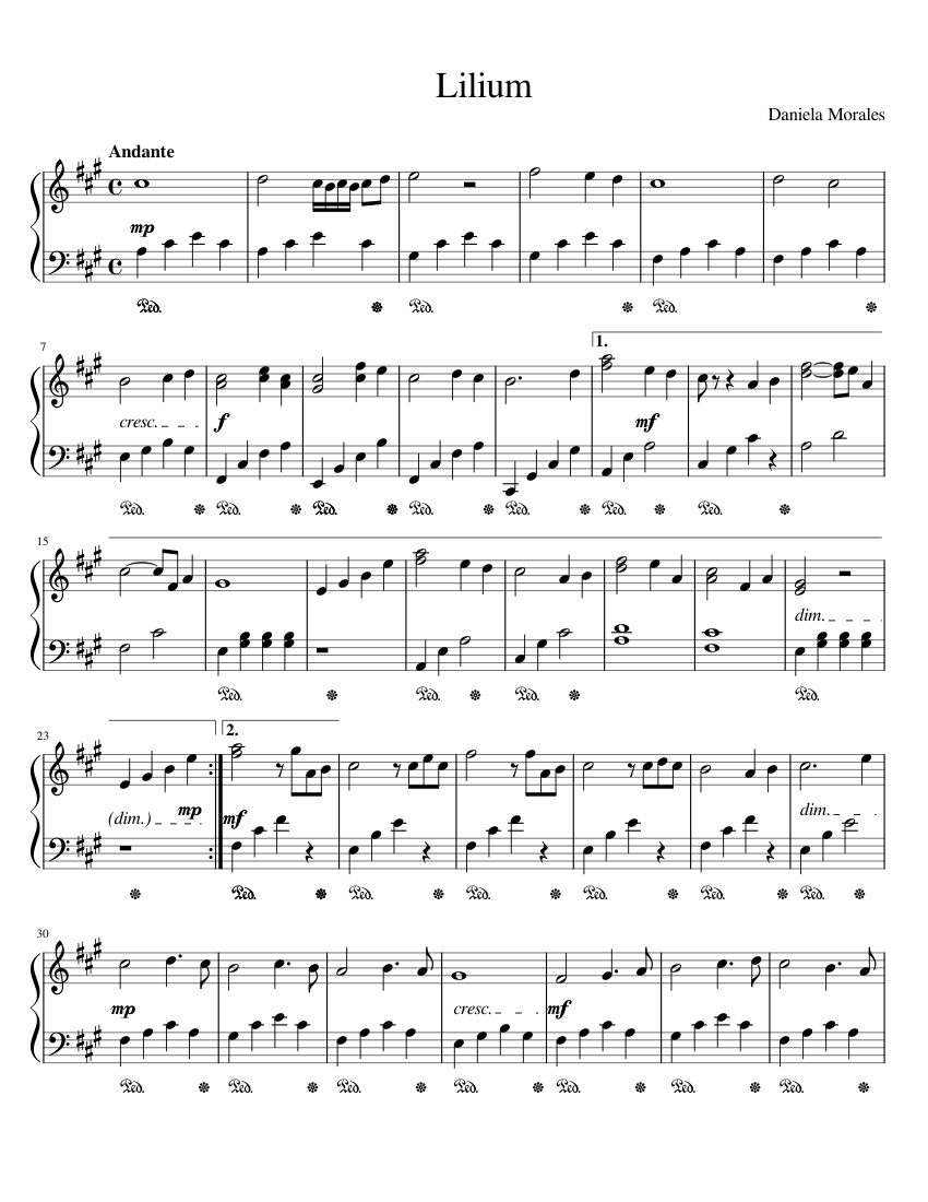 Lilium Sheet music for Piano (Solo) Easy | Musescore.com