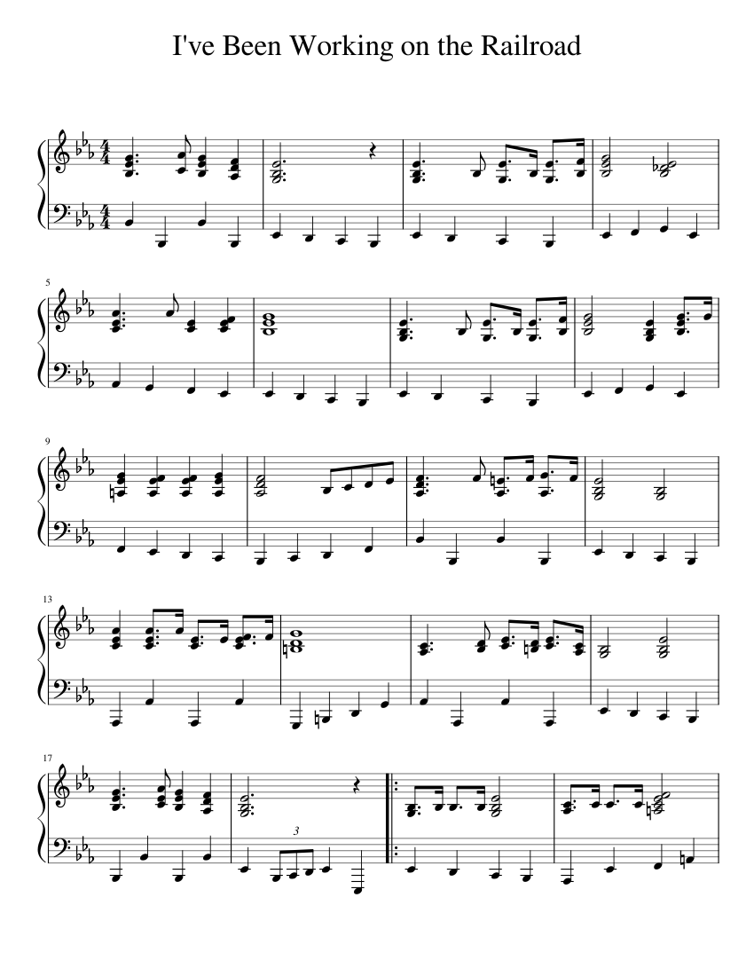 I've Been Working on the Railroad Sheet music for Piano (Solo) Easy ...