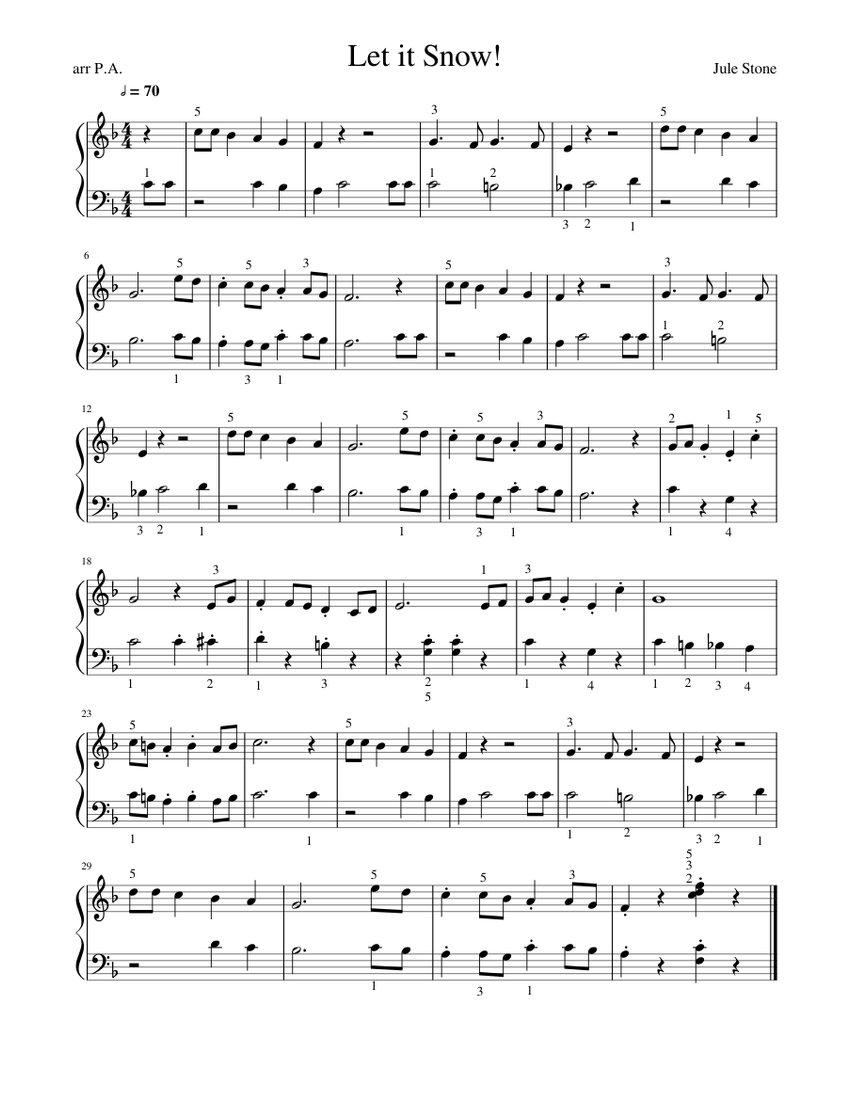 Let it Snow! Sheet music for Piano (Solo) Easy | Musescore.com