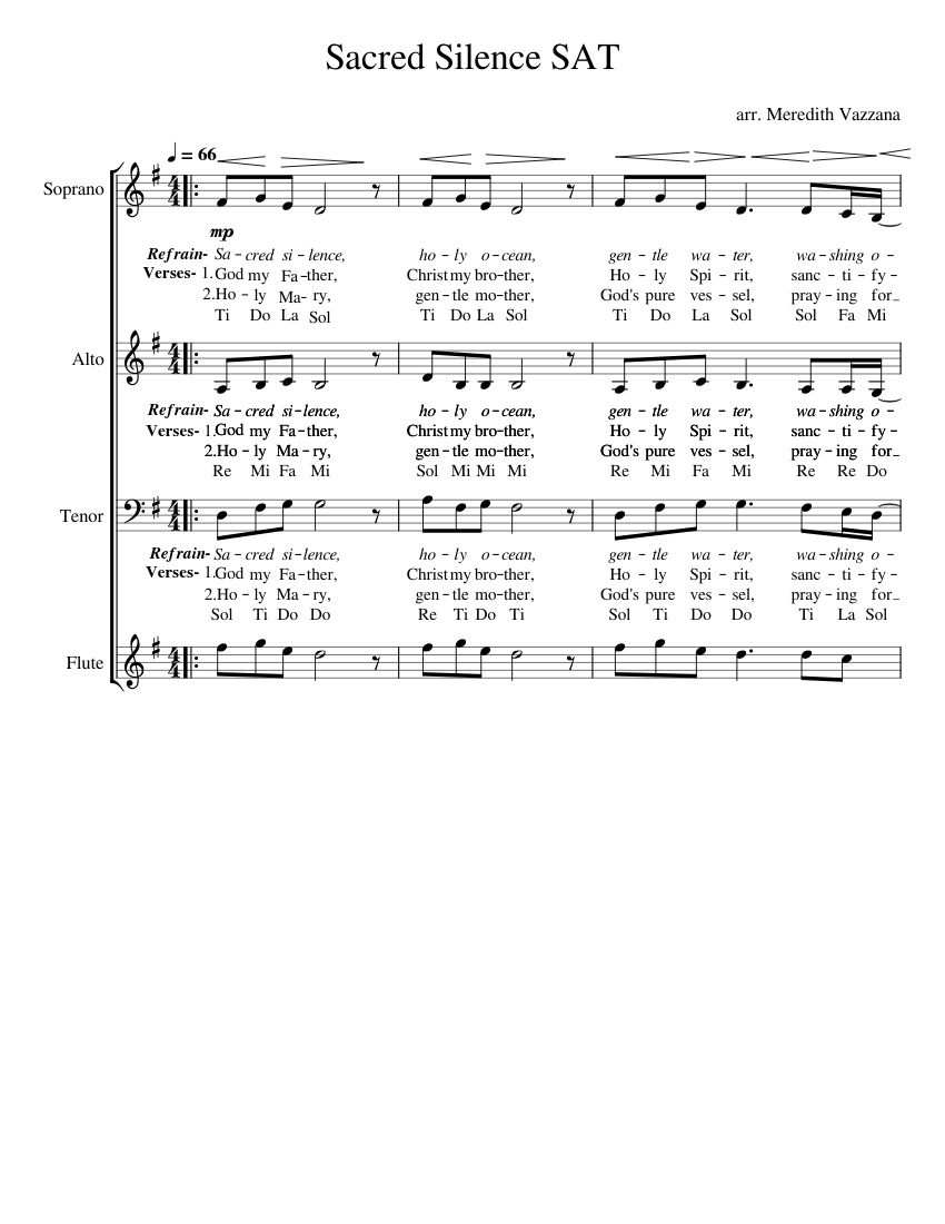 Sacred silence – Tom Booth Sacred Silence SAT Sheet music for Soprano ...