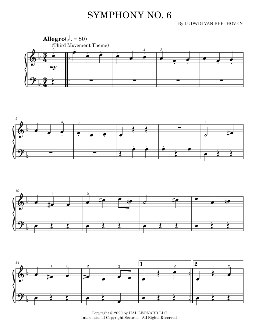 Play Official version of Symphony No. 6 sheet music by Pyotr Ilyich Tchaikovsky for Piano ...