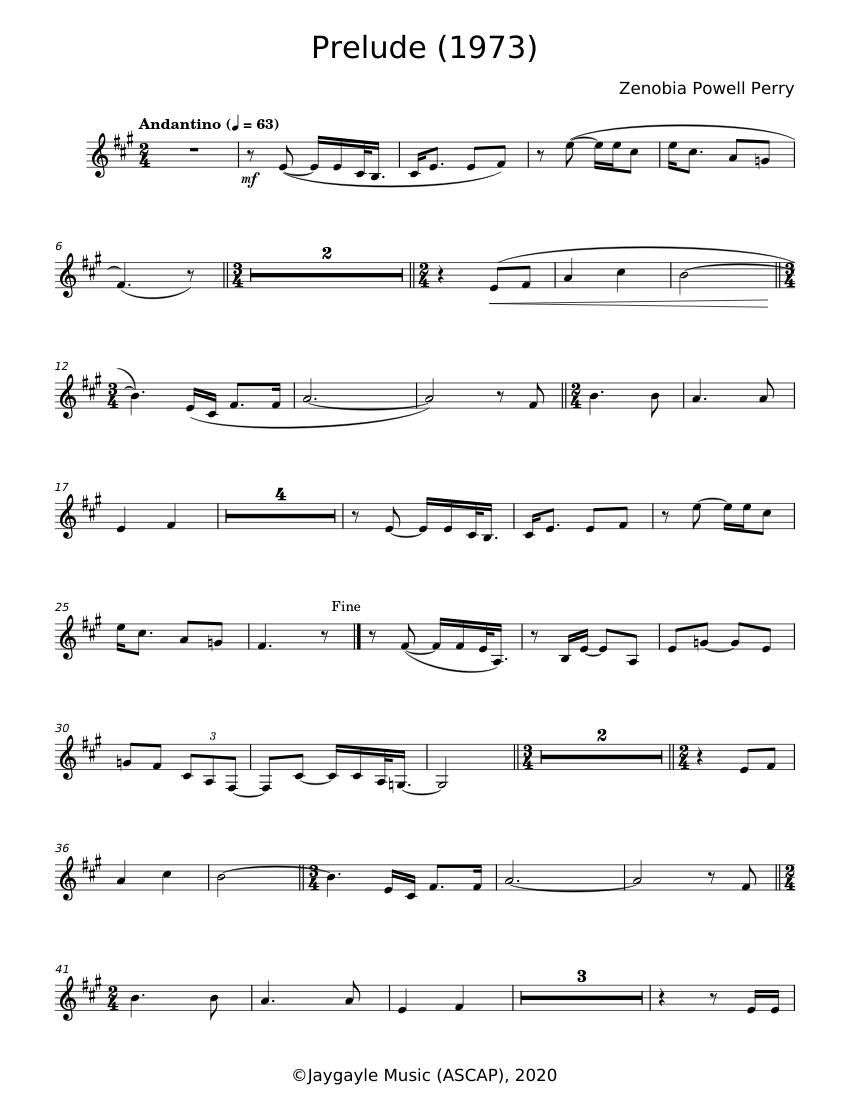 Prelude - Zenobia Powell Perry Sheet music for Piano (Solo) Easy ...
