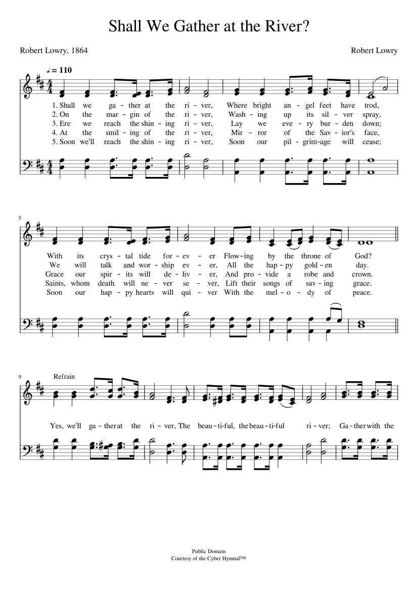 Shall we gather at the river? - Robert Lowry Sheet music for Piano ...