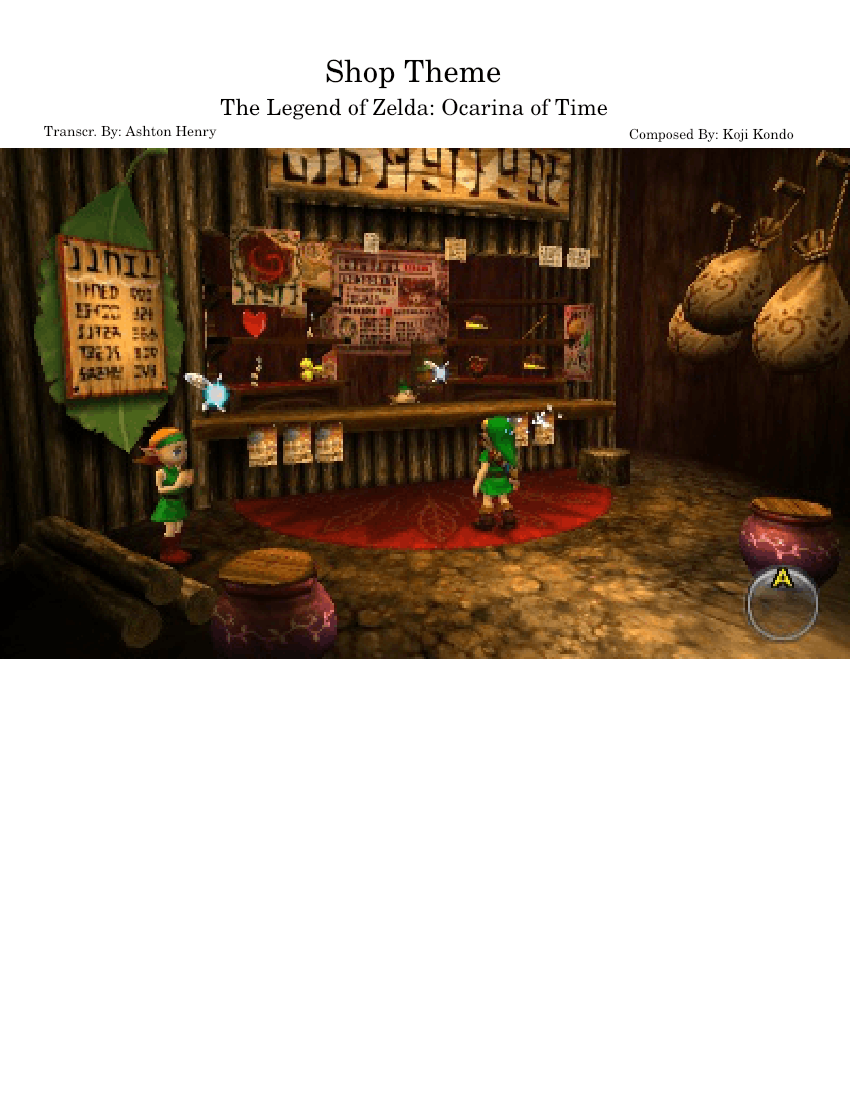 Shop Theme - The Legend of Zelda: Ocarina of Time Sheet music for ...