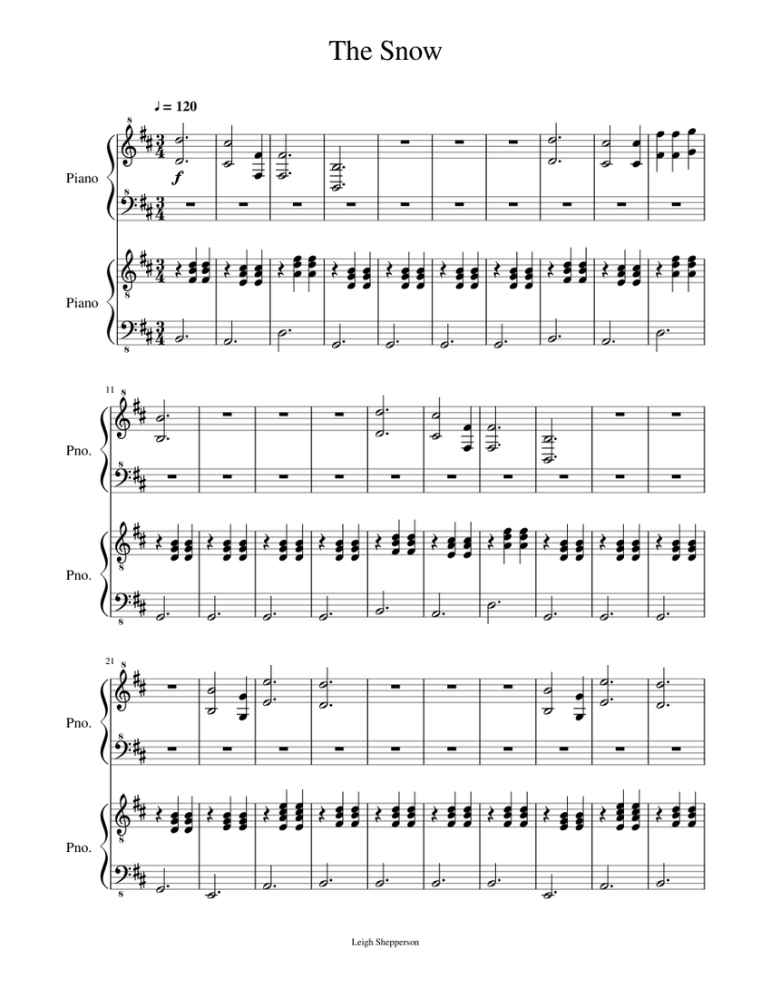 The Snow Sheet music for Piano (Solo) | Musescore.com