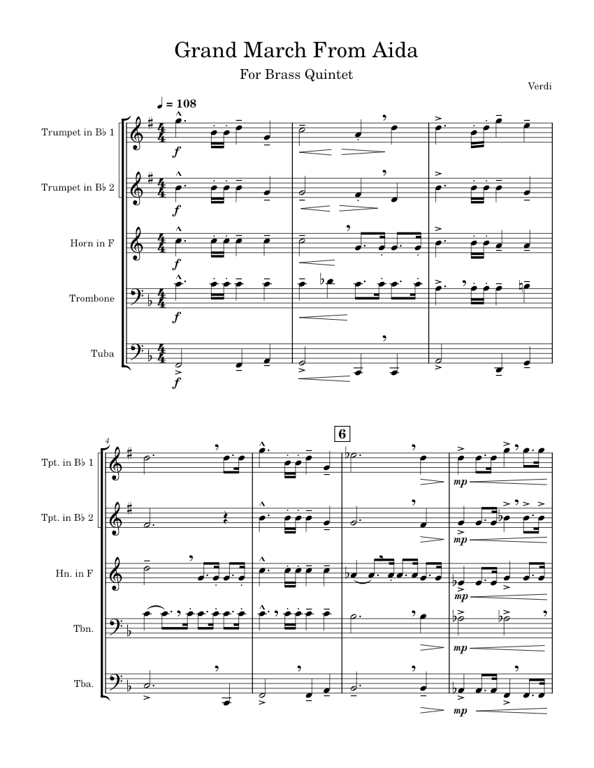 Grand March (from Aida) – Giuseppe Verdi Grand March From Aida for ...