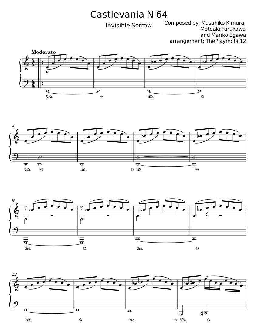 Castlevania OST - Misc Computer Games Sheet music for Piano (Solo ...